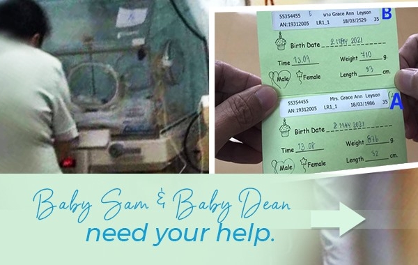 Help save Leyson twins, born to OFW parents, now in ICU — Pinoy Thaiyo